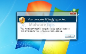 Remove "Your Computer Is Ready To Backup" Pop-up Virus