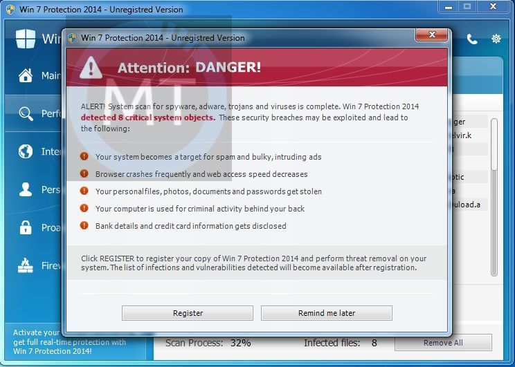 Remove "Win 7 Protection 2014" Virus (Removal Guide)