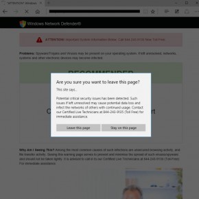 Remove "Windows Network Defender" Virus (Support Scam)