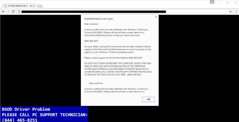 Remove Trojanhorsexxx.com Pop-up Virus (Call For Support - Scam)