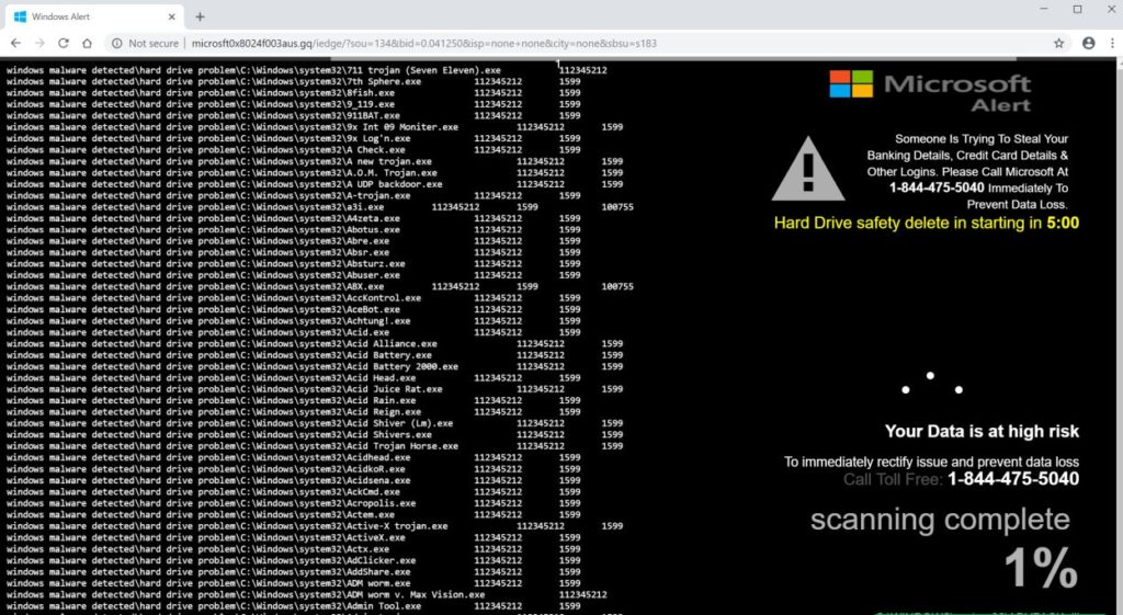 Remove "Windows Malware DetectedHard Drive Problem" Pop-up Scam