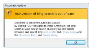 Remove "Your Version Of Bing Search Is Out Of Date" Pop-up (Scam)