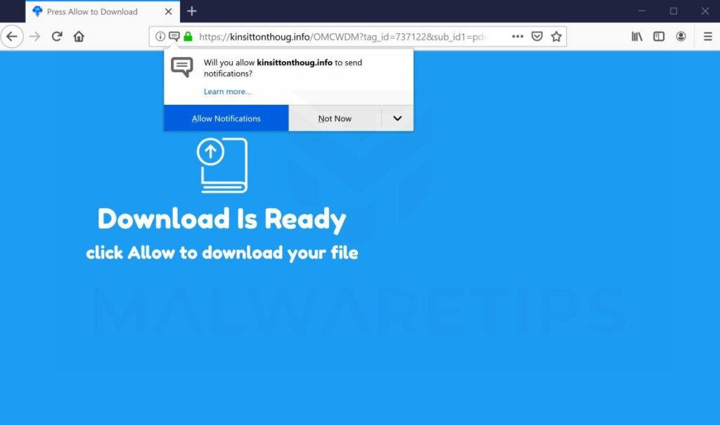 "Download Is Ready. Click Allow To Download Your File" Removal