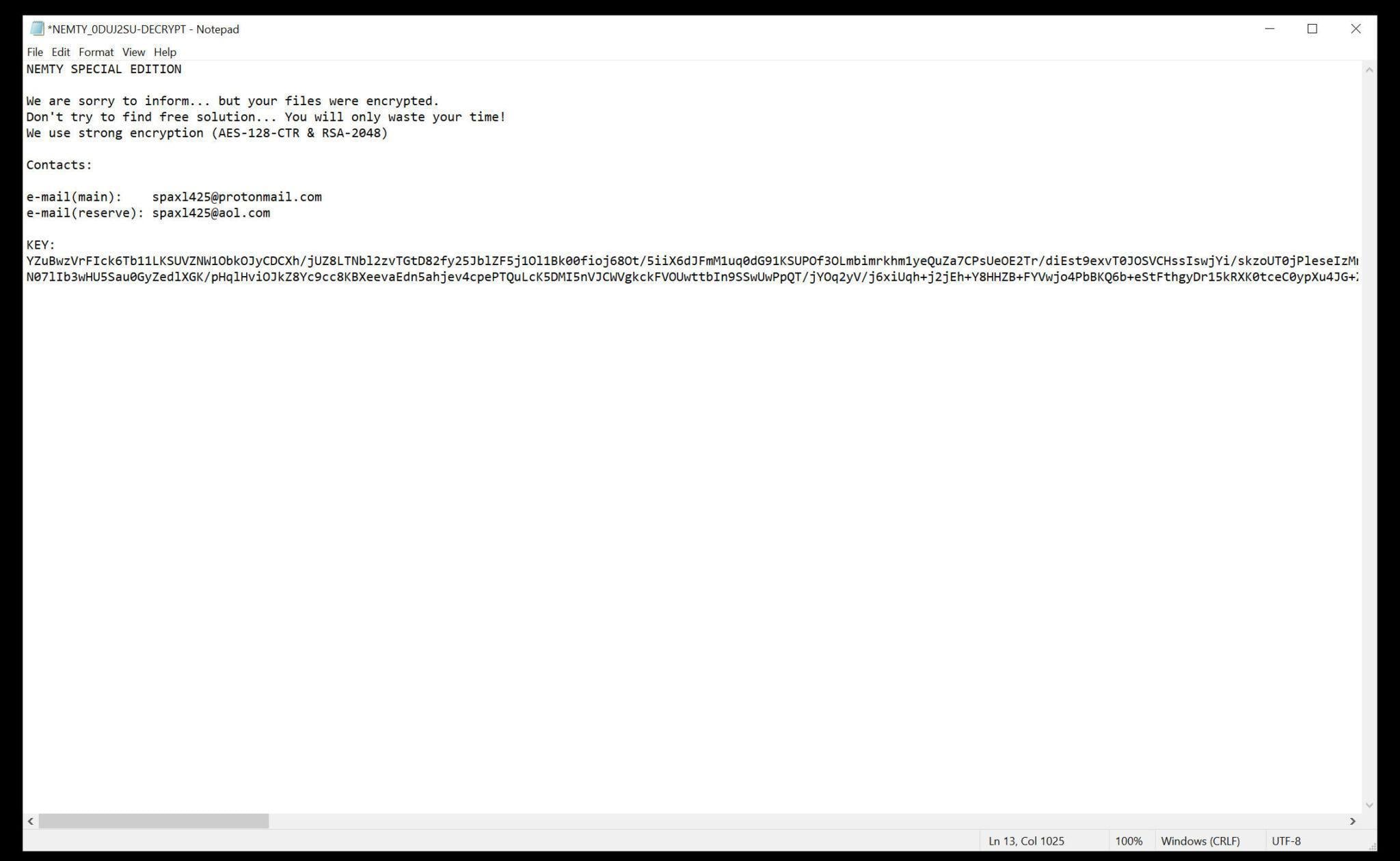 Remove NEMTY SPECIAL EDITION Ransomware (Virus Removal Guide)