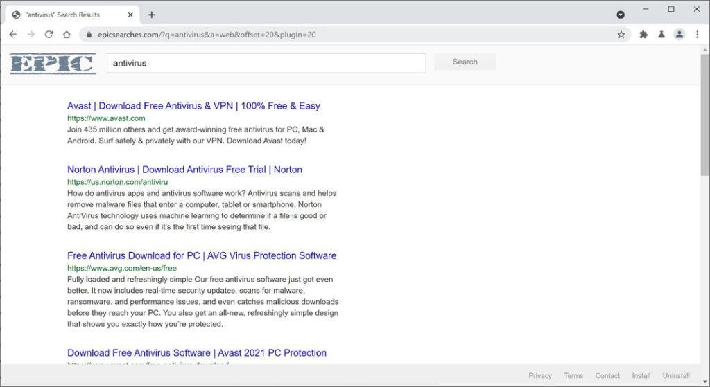Remove Epic Searches Redirect (Virus Removal Guide)