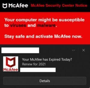How To Remove "McAfee Security Center Notice" Fake Alerts
