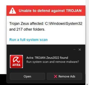 How To Remove "Unable To Defend Against TROJAN" Fake Alerts