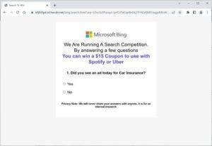 "Microsoft Bing: We Are Running A Search Competition" Scam