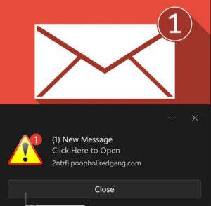 Remove "(1) New Message Click Here To Open" Pop-up Scam