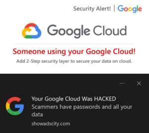 Remove "Someone Using Your Google Cloud" Pop-up Scam