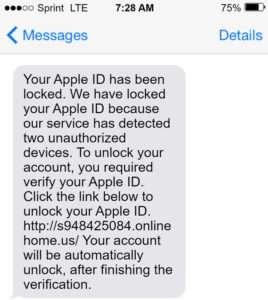 FAKE "Your Apple ID Has Been Locked" Text Message Scam