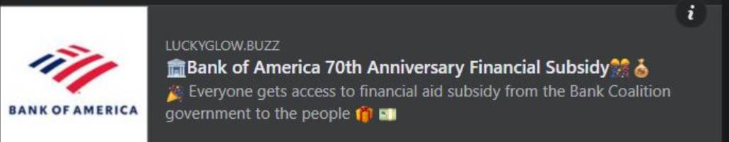 Beware The Viral 'Bank Of America 70th Anniversary' Scam