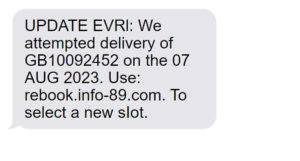 Beware Of Fake EVRI Texts About Missing Addresses And Tracking Numbers