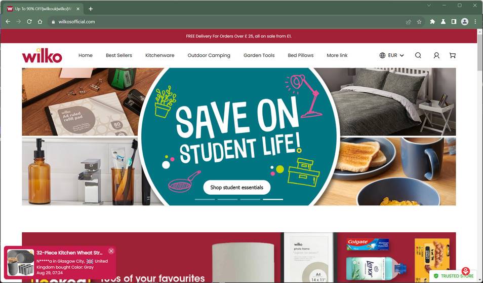 Wilkosofficial.com Scam Store: A Fake Wilko Website