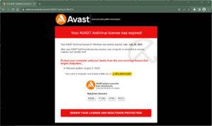 Remove "Your AVAST AntiVirus License Has Expired" Fake Alerts