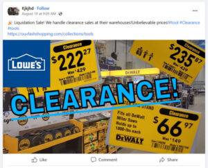 Beware Of Bankruptcy Liquidation Clearance Sale Scam