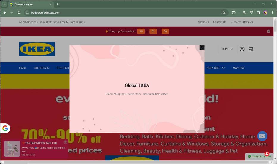 Bedpotsofacloseup.com Scam: A Fake IKEA Website