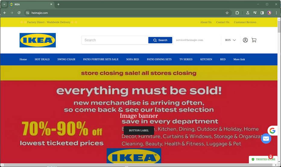 Heimajie.com Scam Store: A Fake IKEA Website
