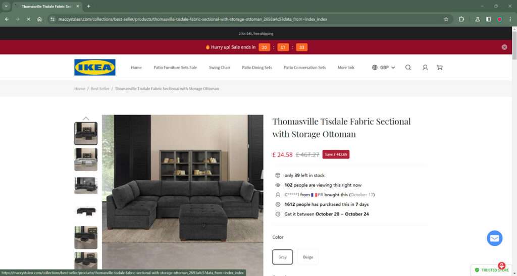 Accystslesr.com Scam Store: A Fake IKEA Website