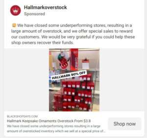Beware Of The Viral Hallmark Store Closing 90% Off Scam