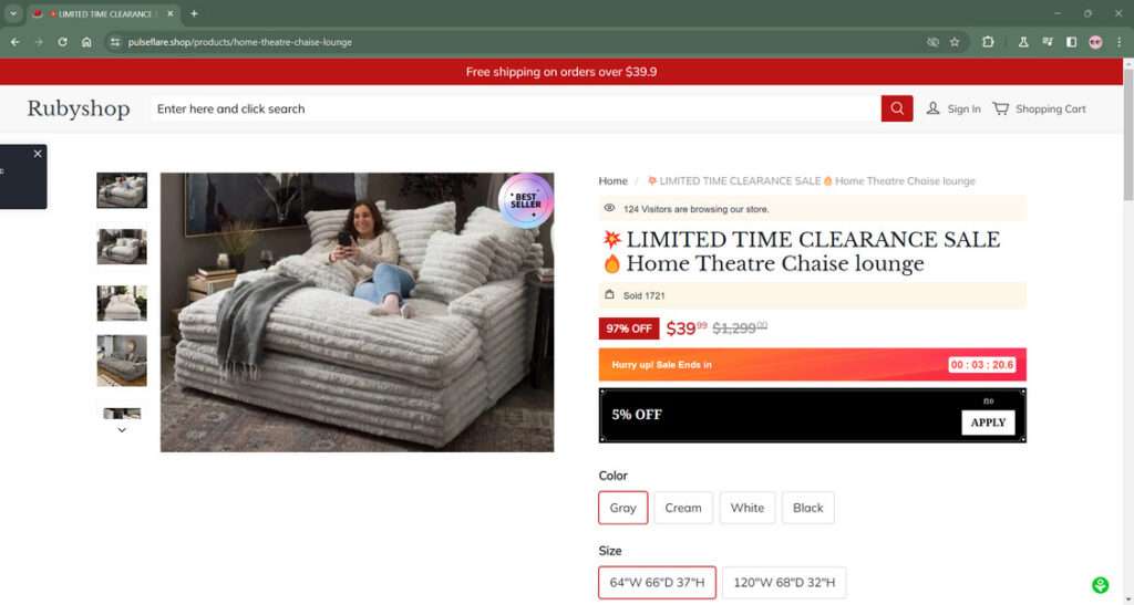 Pulseflare.shop Scam Store - Ripoff Risk, Stay Away