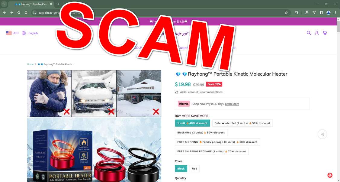 Beware The Rayhong Portable Kinetic Molecular Heater Scam - Read This