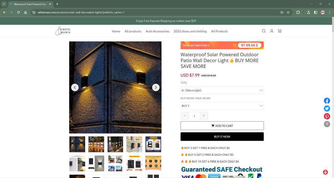 Fake WhiteRows.com Store - Scam Warning, Don't Shop