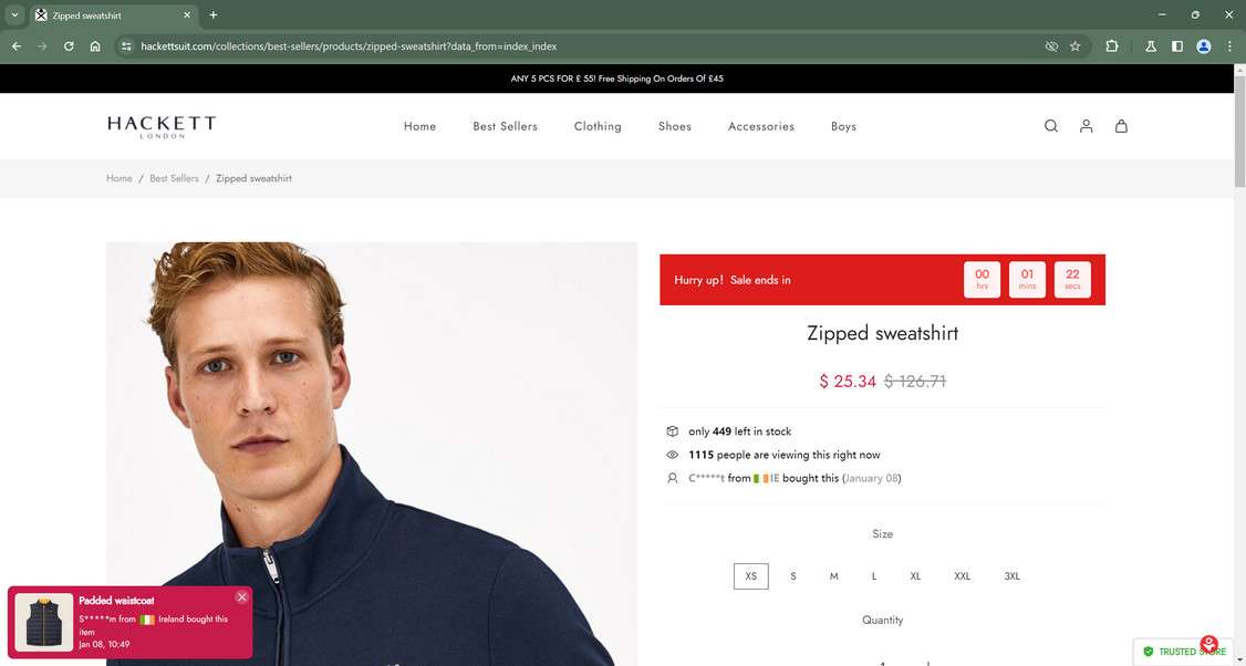 Hackettsuit.com Scam Store: A Fake Hackett Website