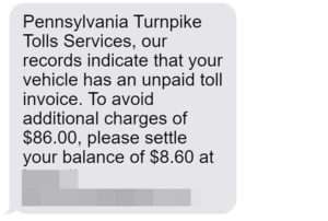 Don't Fall For The PA Turnpike Unpaid Toll Text Message Scam