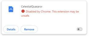 CelestialQuasaror Malicious Extension - Virus Removal Guide