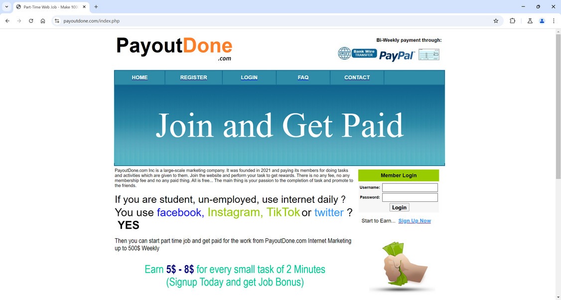 PayoutDone.com Tasks Scam – Don’t Fall For This Deceptive Trap!