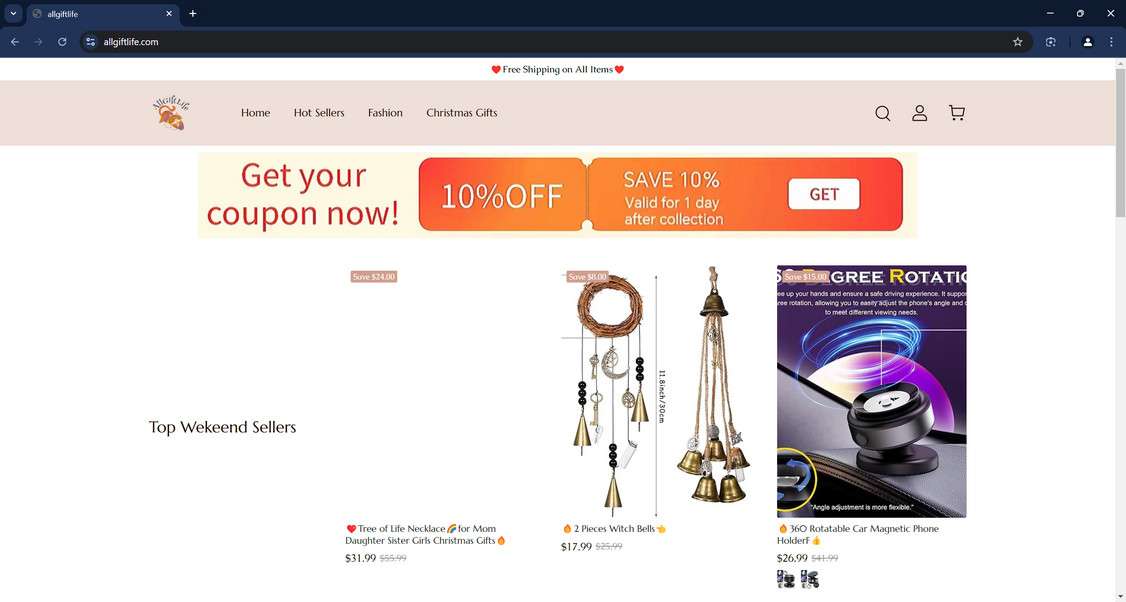 Allgiftlife.com Shop Scam Warning - Ripoff Store