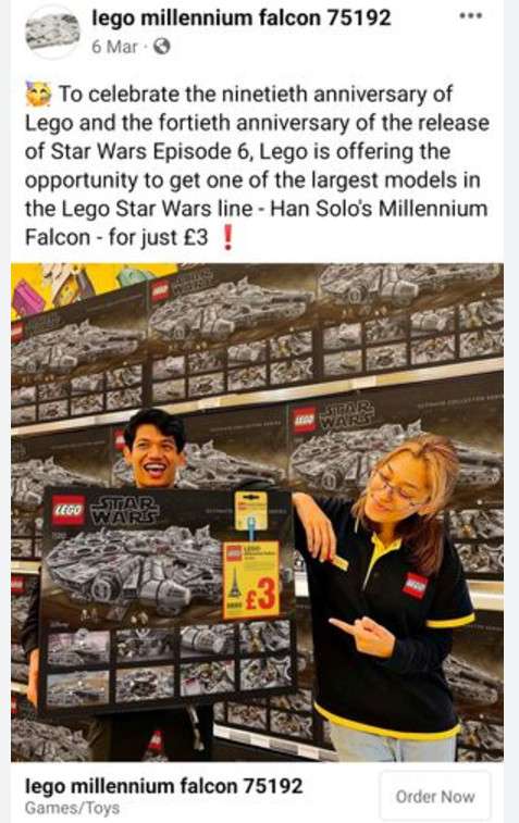 Don't Fall For The Fake LEGO Millennium Falcon Giveaway Scam