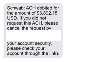 Don't Fall For The FAKE Schwab ACH Debited Scam Texts