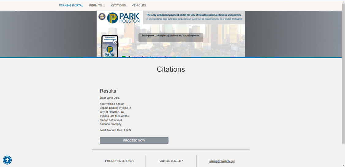 Beware The FAKE Park Houston Unpaid Parking Invoice Scam Texts