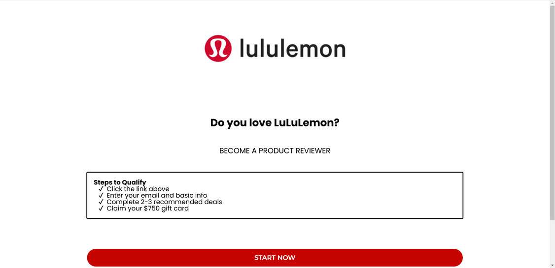 Lulupartner.com Subscription Scam: A Fake LuLuLemon Website