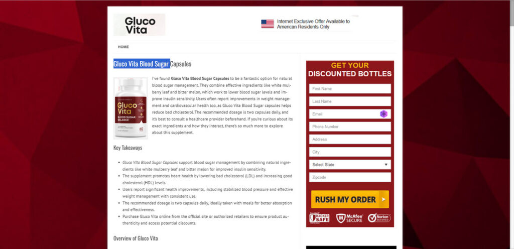 Gluco Vita Blood Sugar Balance - Scam Or Legit? Read This Before Buying