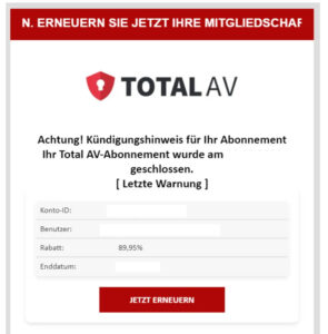 Remove "Your TotalAV Subscription Has Expired" Scam