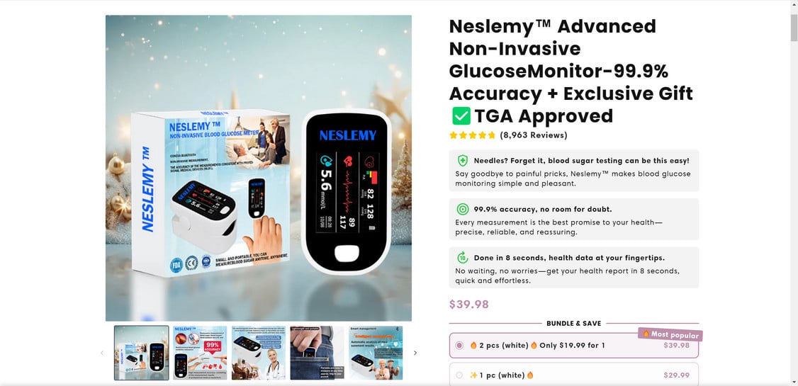 Neslemy Non-Invasive Blood Glucose Meter Scam Explained