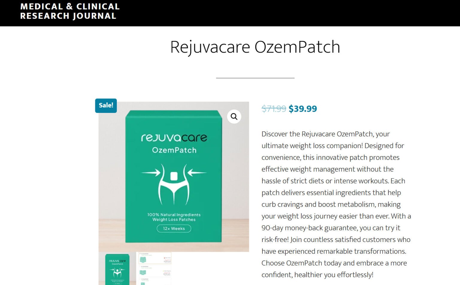 Rejuvacare OzemPatch - Scam Or Legit? Read This Before Buying