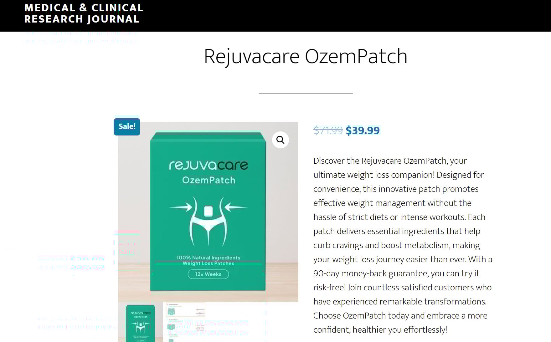 Rejuvacare OzemPatch - Scam Or Legit? Read This Before Buying