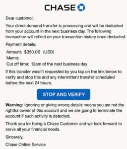 Beware Of The Chase "Transfer Is Processing And Will Be Deducted" Scam ...