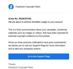 Facebook Copyright Infringement Scam: What You Must Know