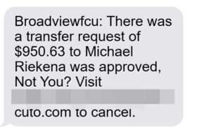 Broadviewfcu "Unusual Activity" Scam Texts - What To Know | MalwareTips ...