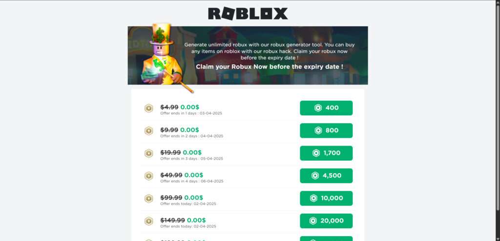 Free Robux Generator Scam Exposed: Why These Sites Are Dangerous