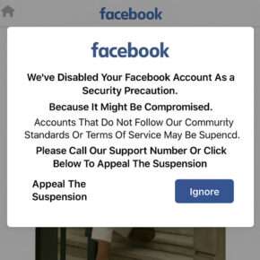 Beware Of Fake "Facebook Account Recovery Code" Emails
