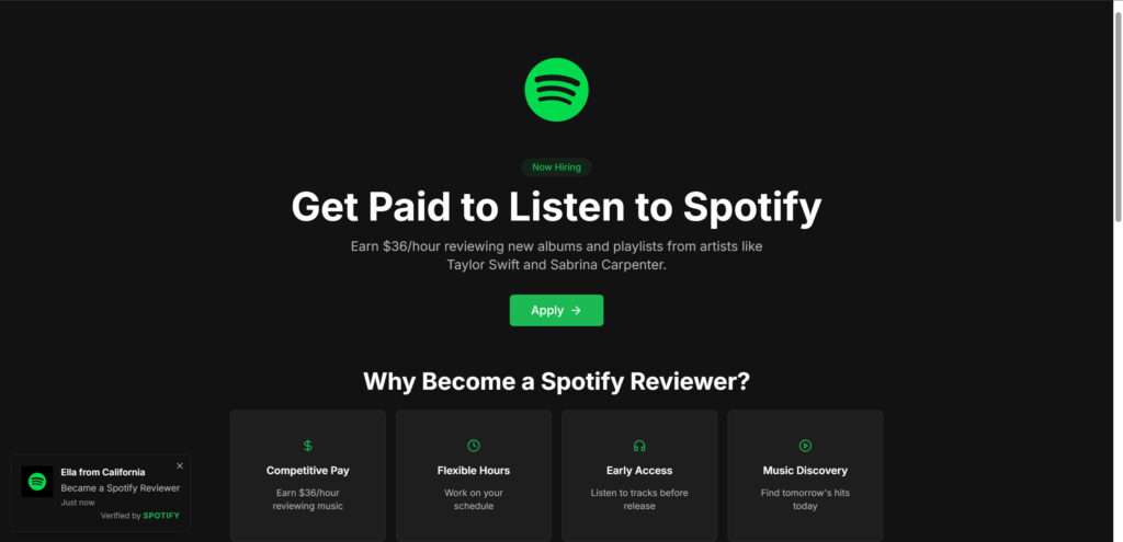 Spfyapply.com "Get Paid To Listen To Spotify" Scam Exposed
