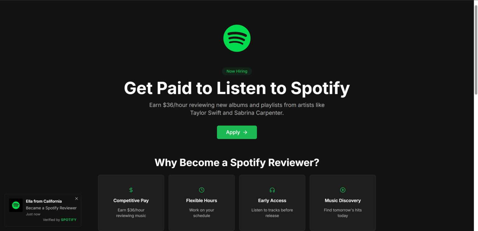 Spfyapply.com "Get Paid To Listen To Spotify" Scam Exposed