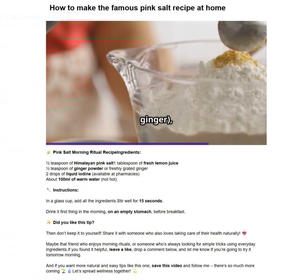 Japanese Pink Salt Recipe Trick For Weight Loss Scam Exposed