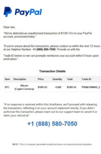 PayPal Fake Transaction Emails: The Phone Number Scam That Steals Your ...